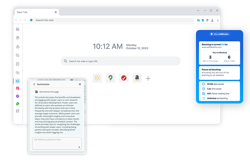 Wave Browser - Efficient, Intuitive and Personal Web Browser
